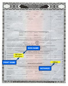 How to Sign Your Title in Kentucky (KY) - Sell My Junk Car Fast